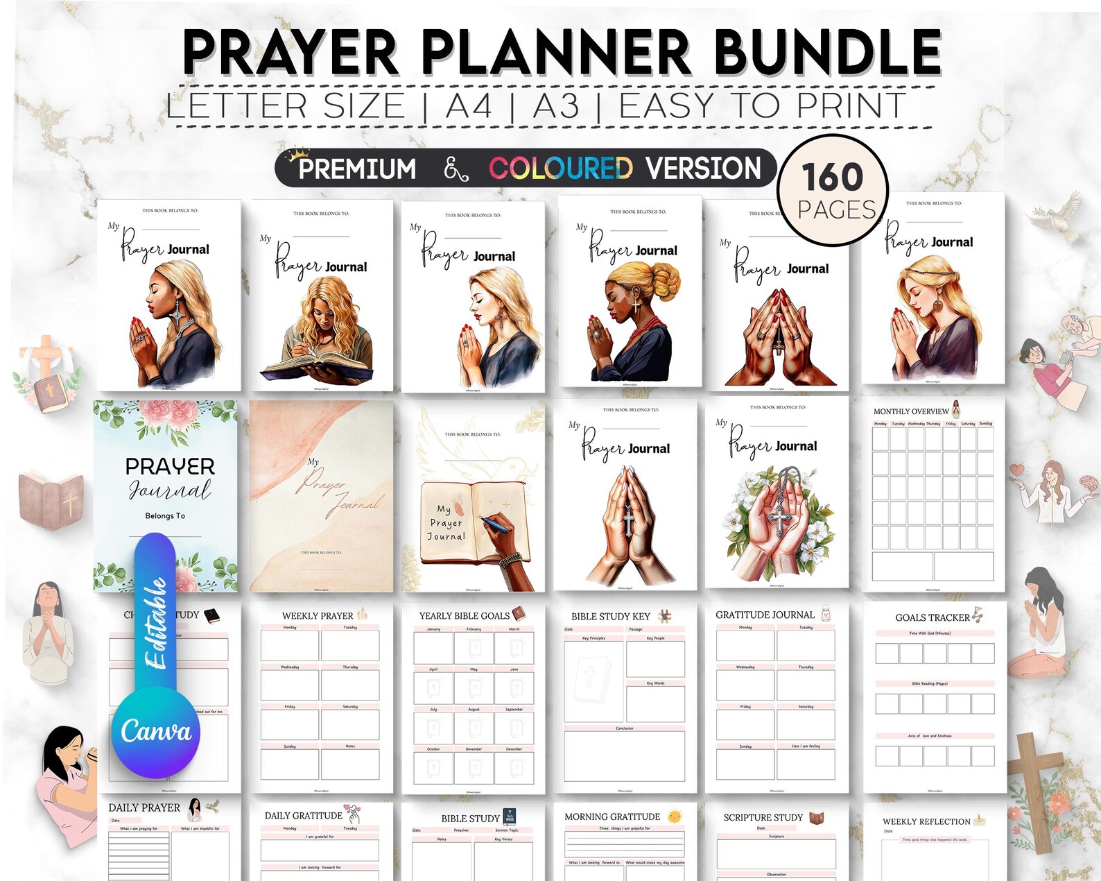 Prayer Journal Printable | Bible Study Guide | Gratitude Journal ...