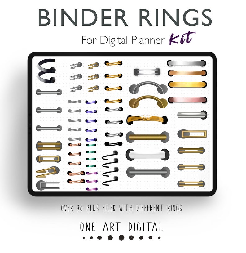Realistic Digital Planner Rings , Digital Planner Toolkit Goodnotes ...