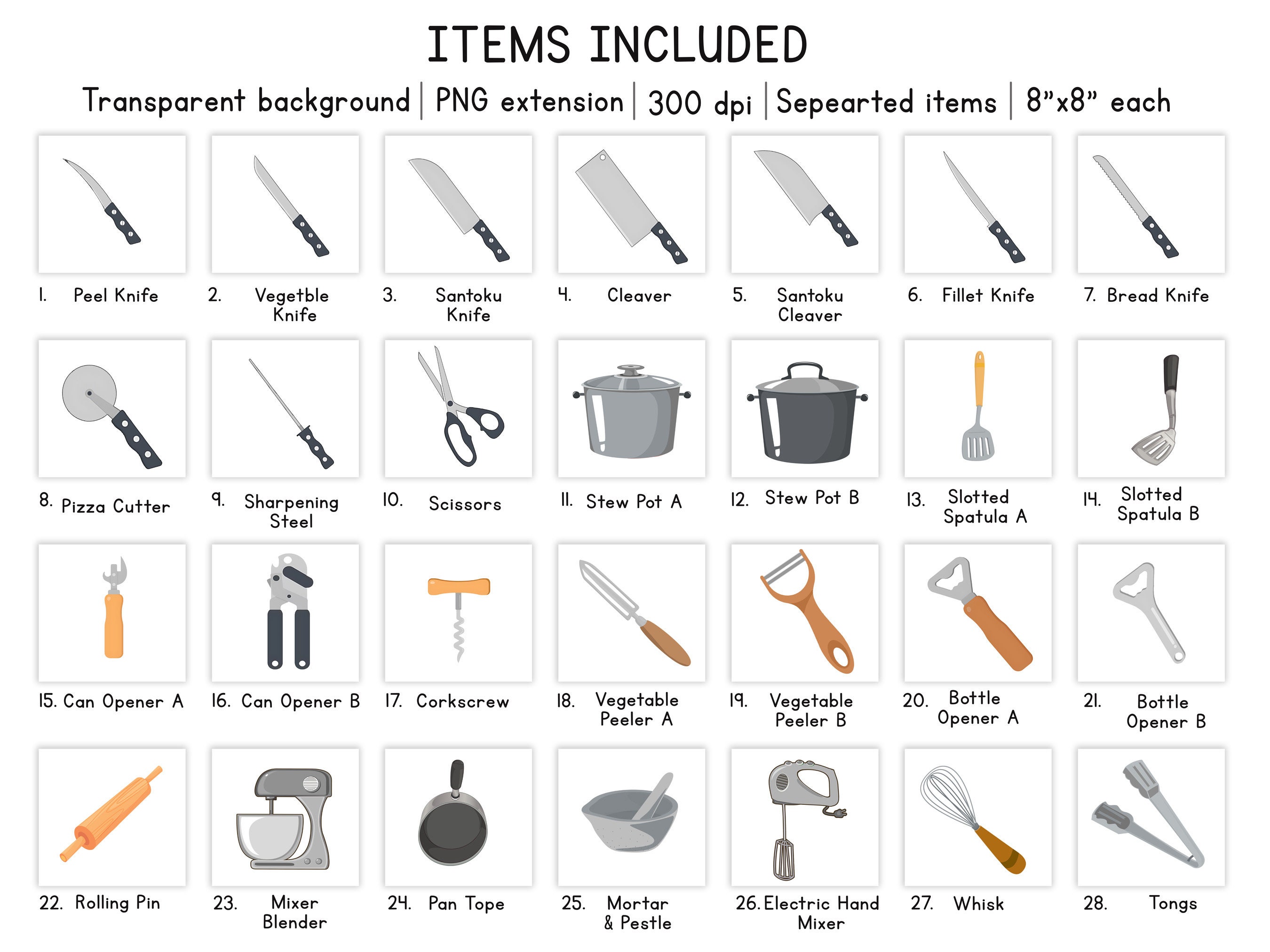 Ultimate Kitchen Meal Planning Stickers,kitchen Food Utensils Label ...