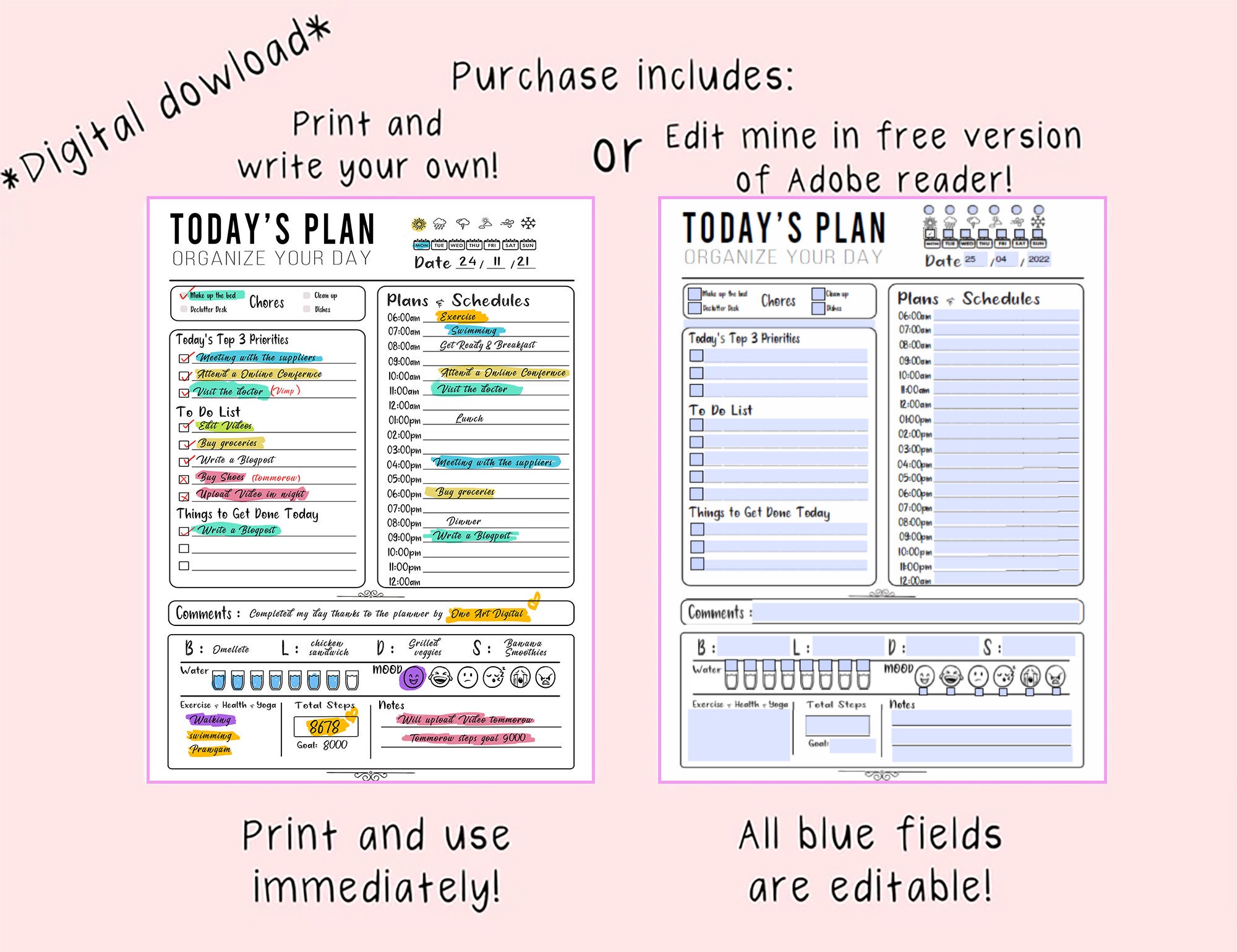 The Ultimate Daily Digital Planner Printable & Editable 2026 ...