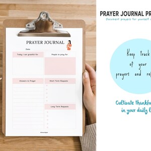 Prayer Journal Printable | Bible Study Guide | Gratitude Journal ...