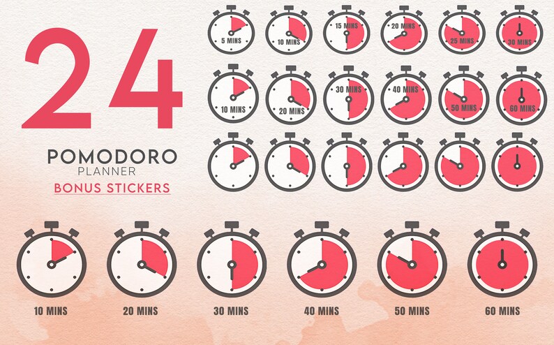 POMODORO Planner Printable 2023, Productivity Planner Pages, Student ...