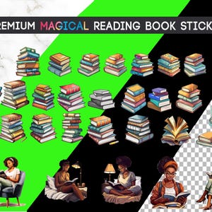 Black Girl Reading Journal Printable Bundle , Book Reading Planner ...