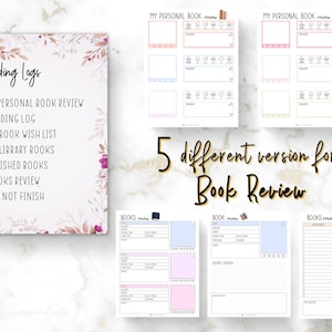 Black Girl Reading Journal Printable Bundle , Book Reading Planner ...