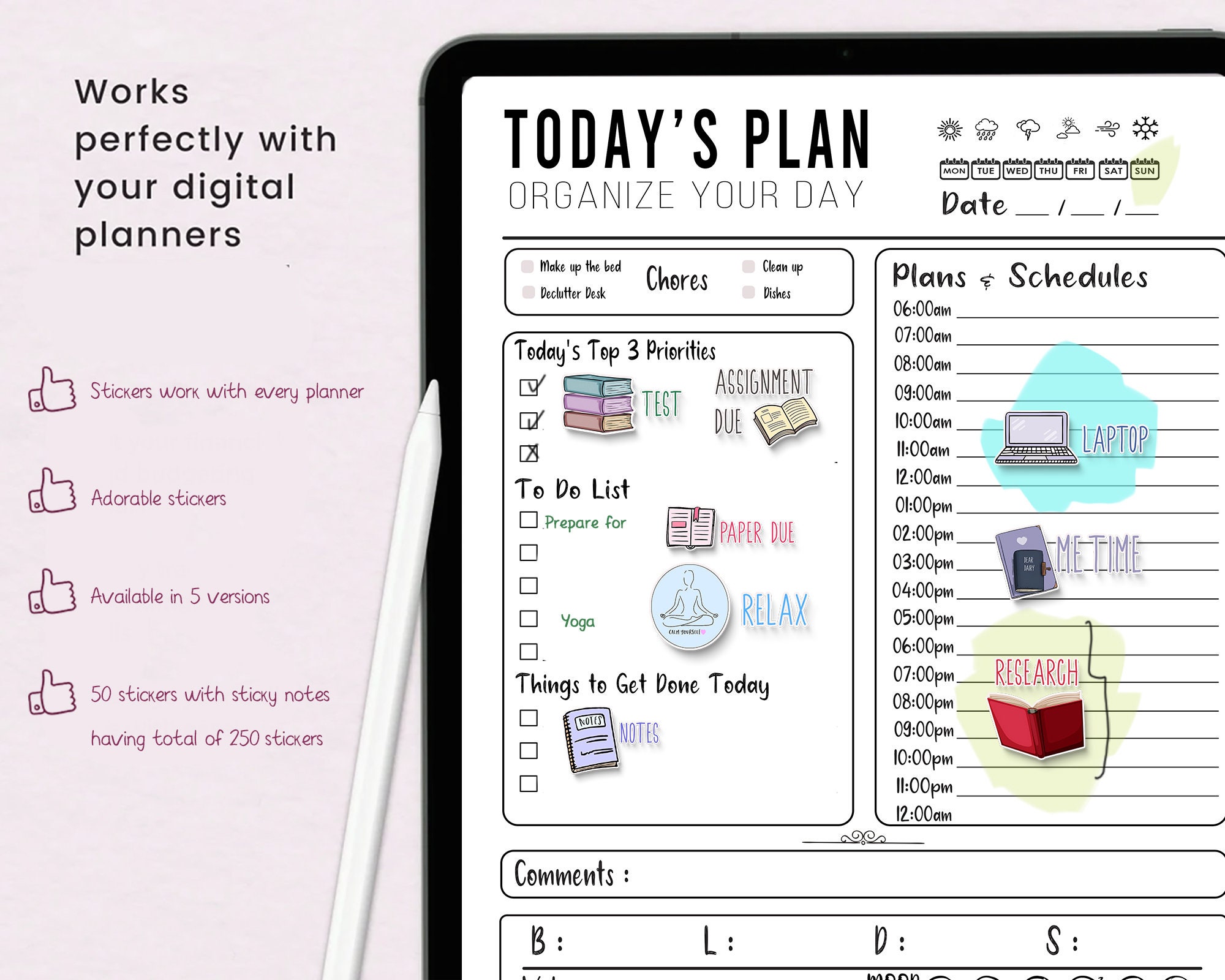 Digital Student Stickers, Digital Planning , Student Goodnotes Stickers ...
