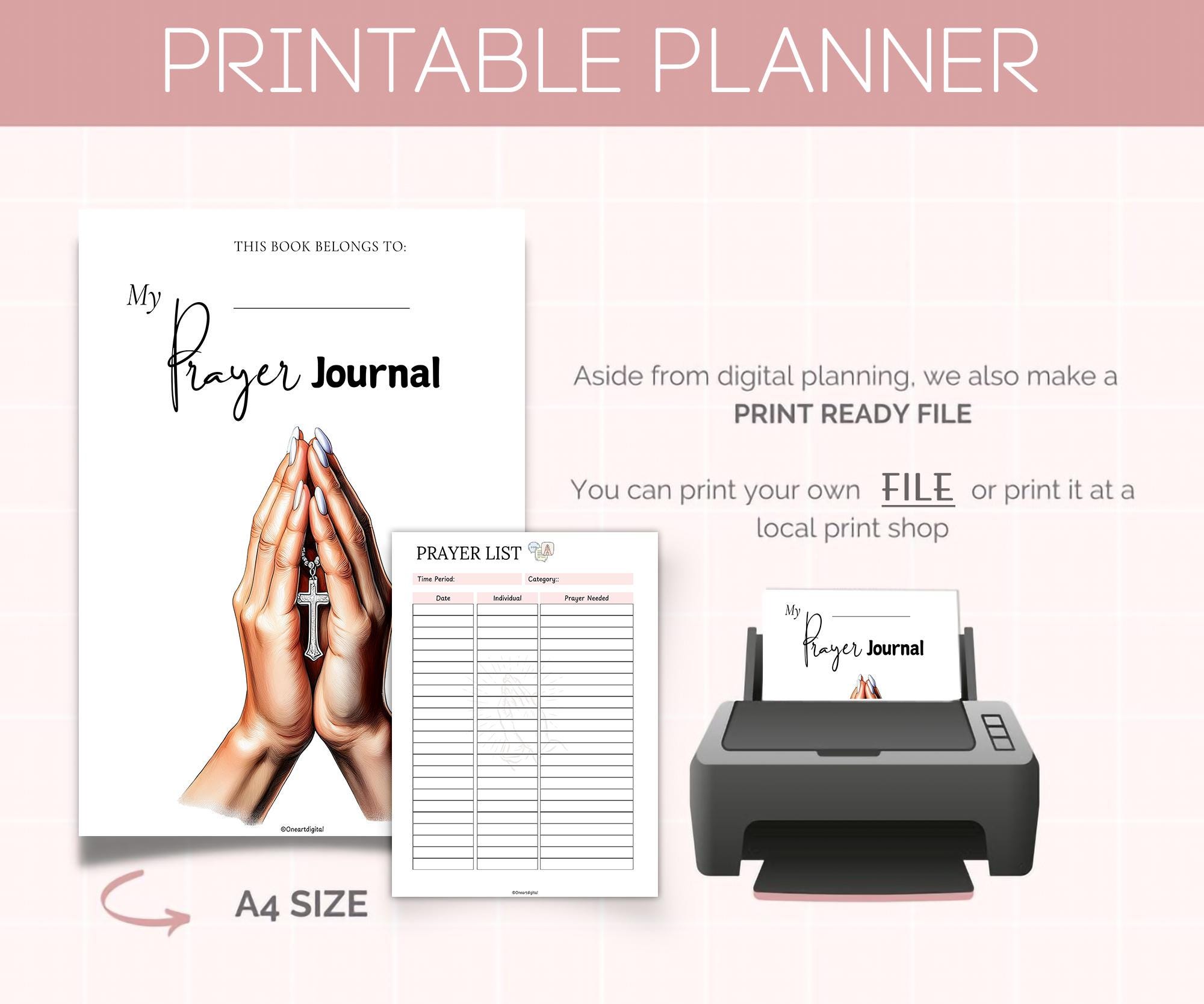 Prayer Journal Printable | Bible Study Guide | Gratitude Journal ...