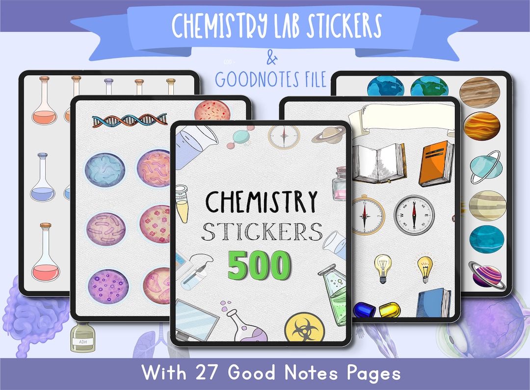 500+ Chemistry Stickers Bundle, Lab, Anatomy Organ, Digital Stickers ...