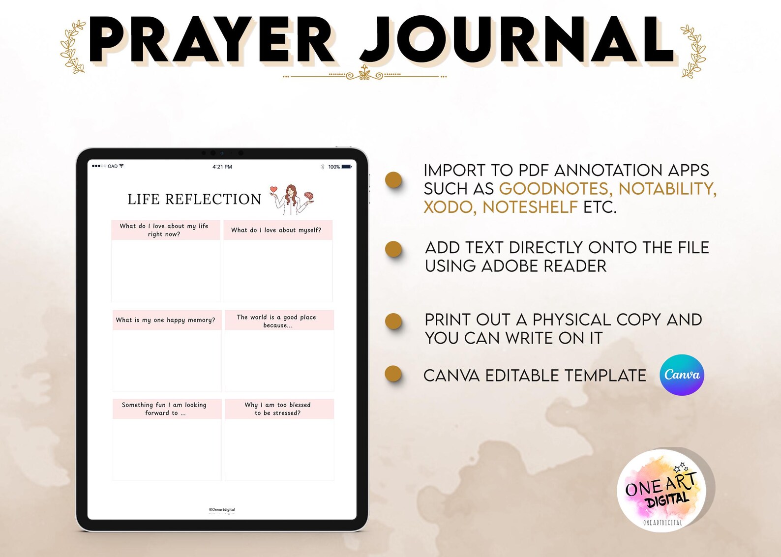 Prayer Journal Printable | Bible Study Guide | Gratitude Journal ...