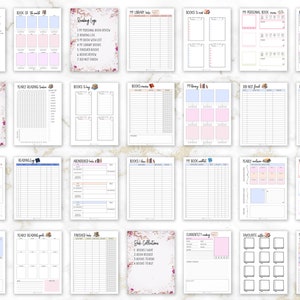 Reading Journal Printable Bundle , Book Reading Planner, Monthly ...