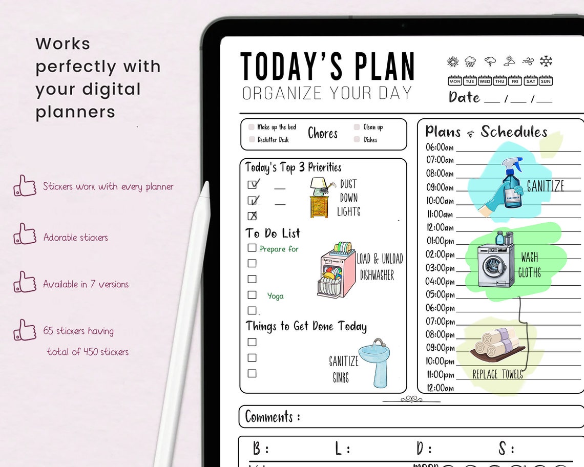 ADHD/ Neurodivergent Cleaning Checklists Stickers Weekly - Etsy