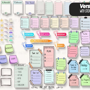 Simple Essay Planner Printable 8pg BUNDLE | 160 Free PNG Sticky Notes ...