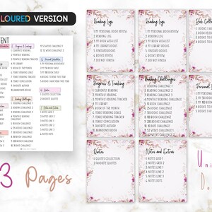 Reading Journal Printable Bundle , Book Reading Planner, Monthly ...