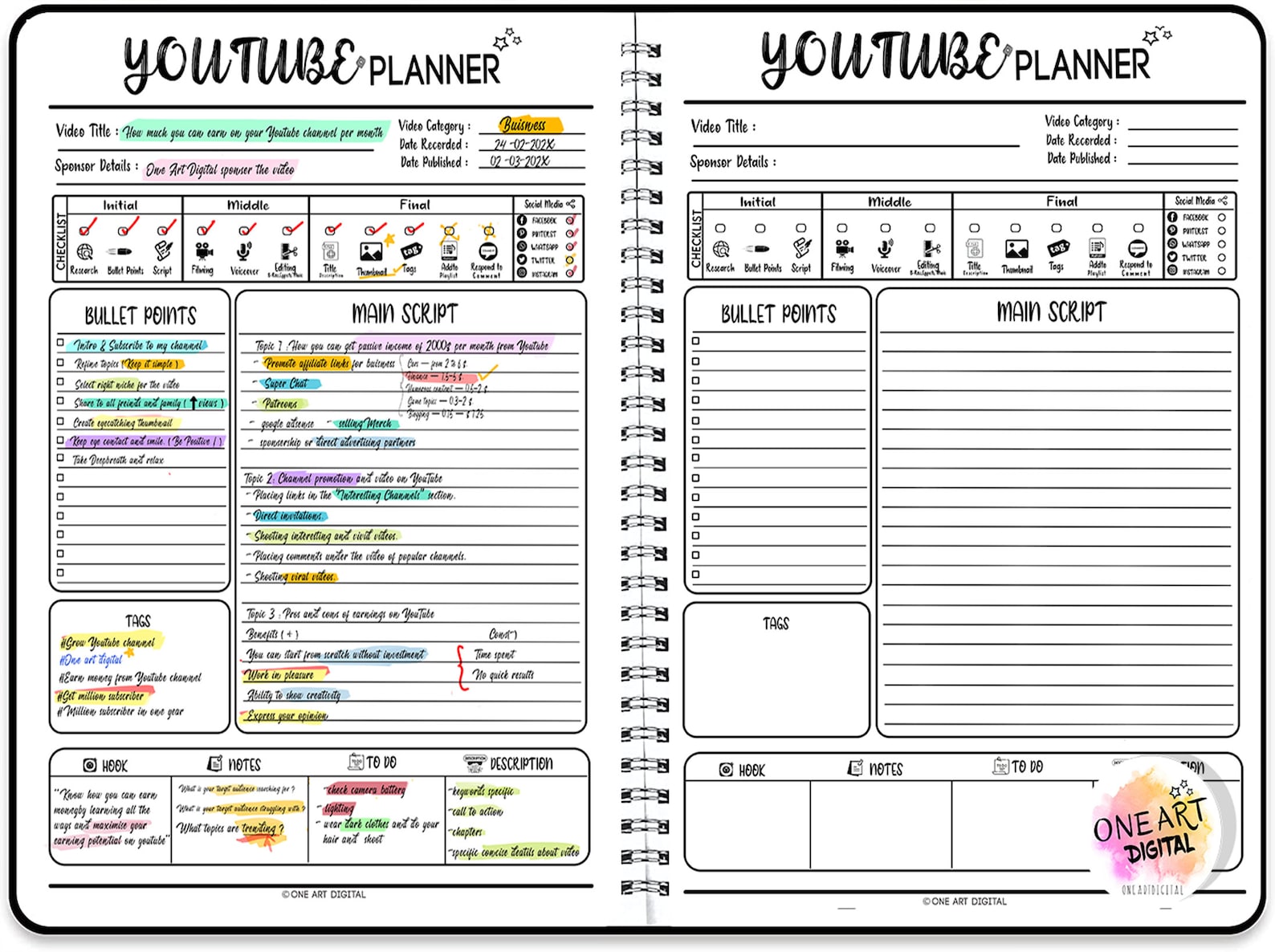 Editable Ultimate Digital Youtube Planner 2023 Ipad Planner - Etsy