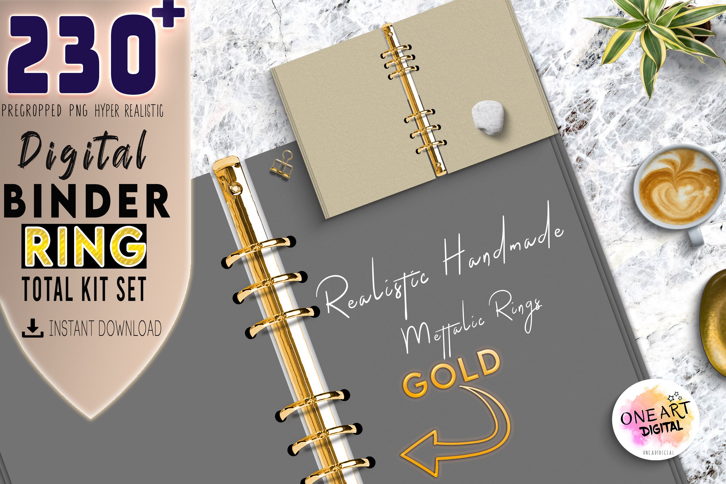 Realistic Digital Planner Rings , Digital Planner Toolkit Goodnotes ...