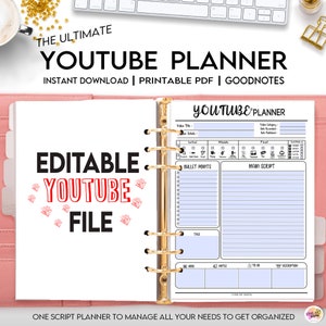 Editable Ultimate Digital Youtube Planner 2024-25 | iPad Planner ...