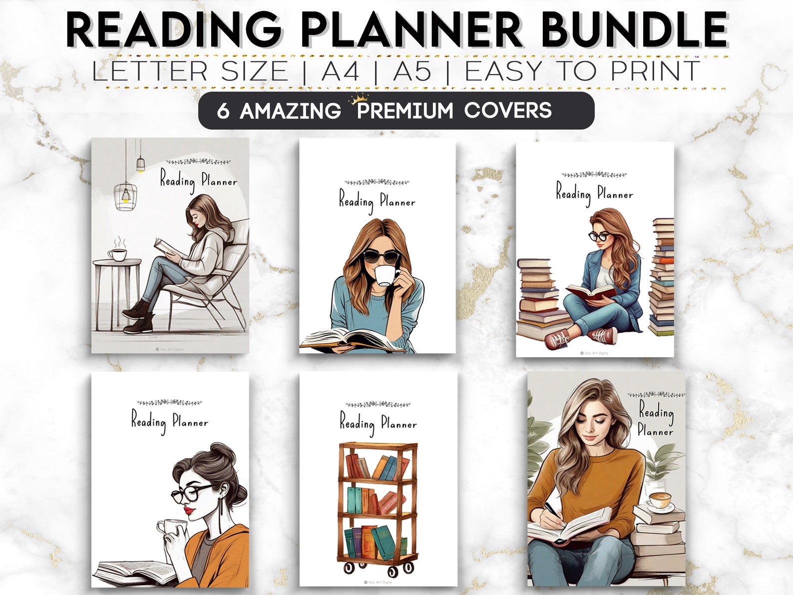 Reading Journal Printable Bundle , Book Reading Planner, Monthly ...