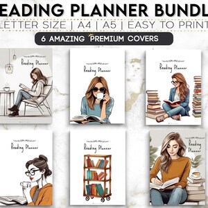 Reading Journal Printable Bundle , Book Reading Planner, Monthly ...