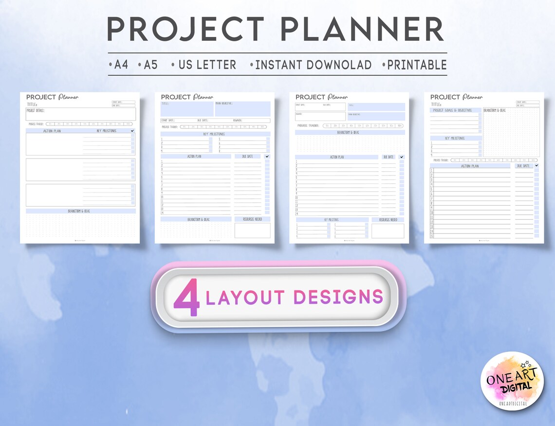 Simple Project Planner PDF Printable Productivity Planner - Etsy