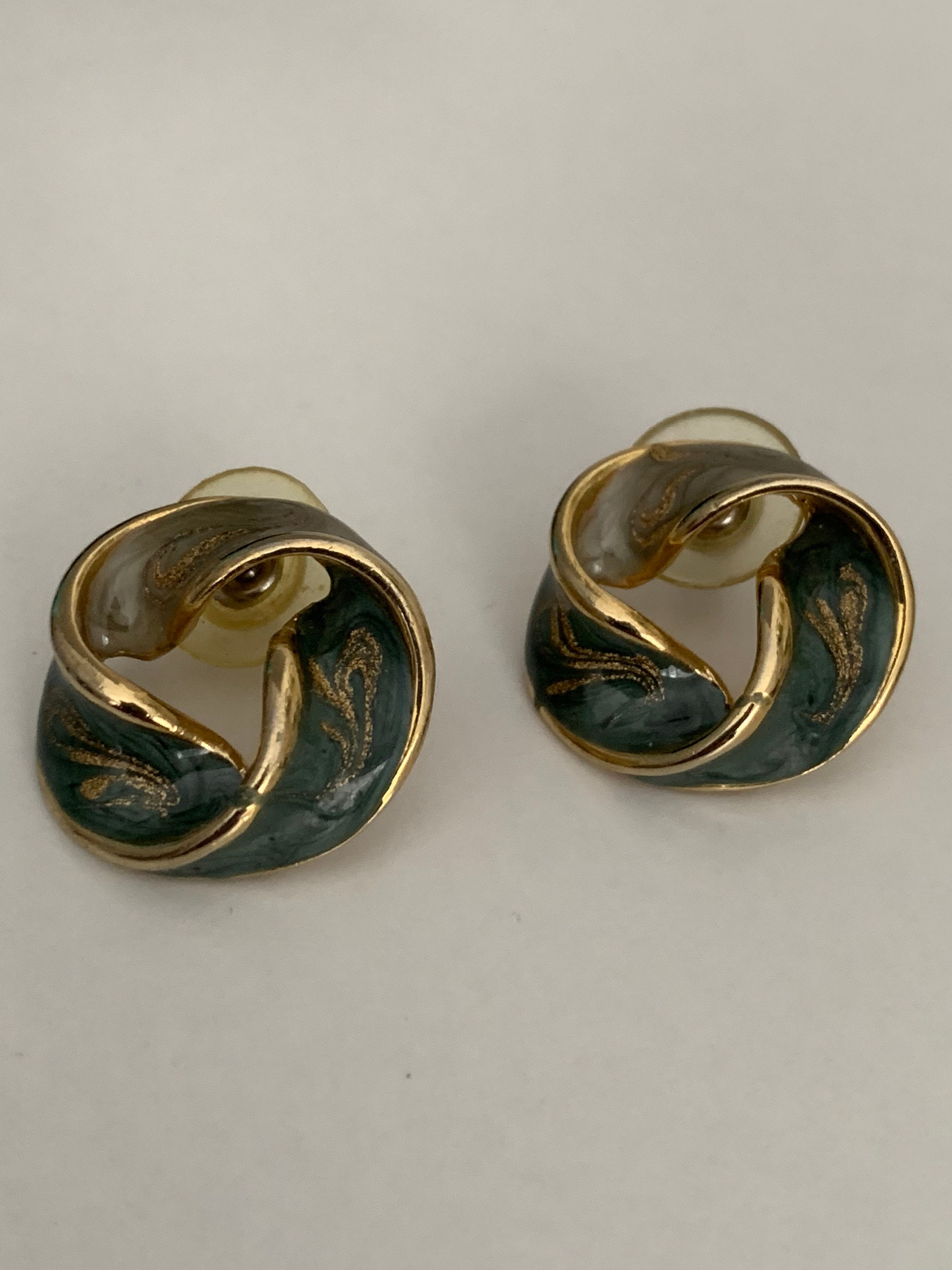 Vintage Earring Lot, Stunning Vintage Designer Enamel Earring Set, Set ...