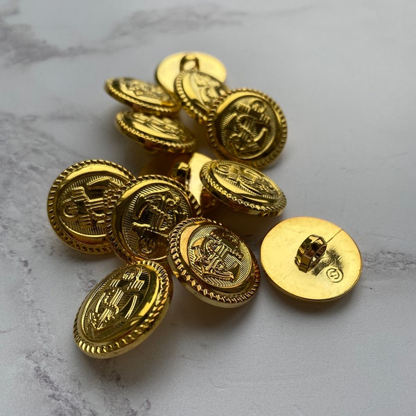 Gold Anchor Buttons Etsy
