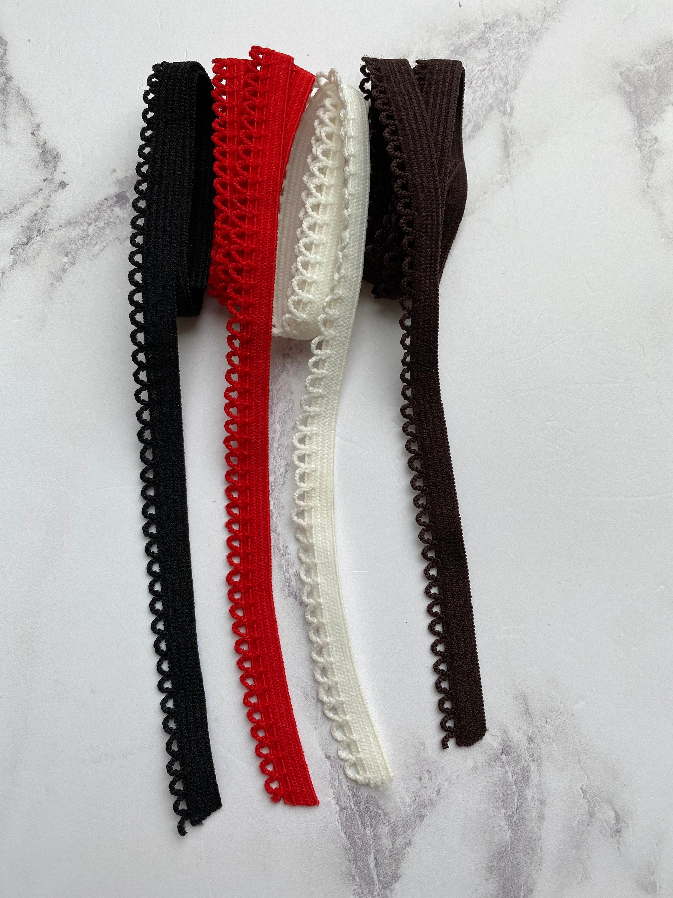 10mm Picot Edge Elastic Black/navy/red/white/chocolate - Etsy Australia