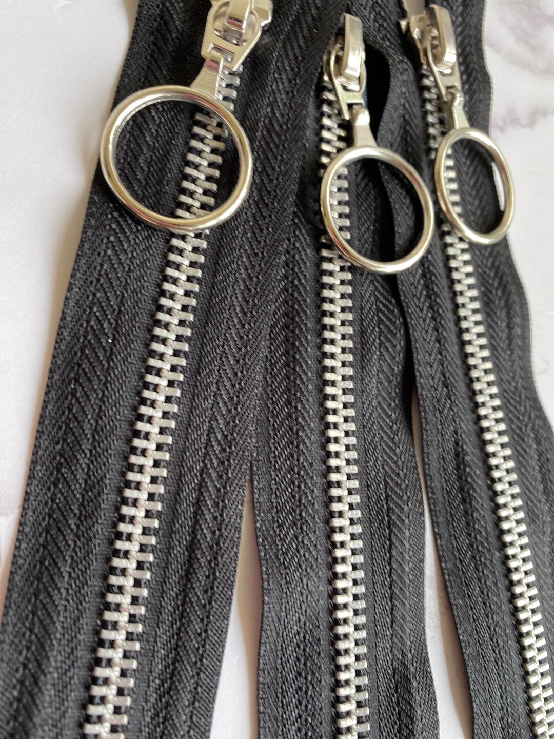 12/ 14 Metal Ring Pull Zips - Etsy