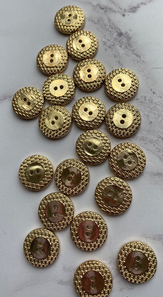 22mm / 9mm Gold Brass & Gunmetal Woven Texture Buttons - Etsy UK