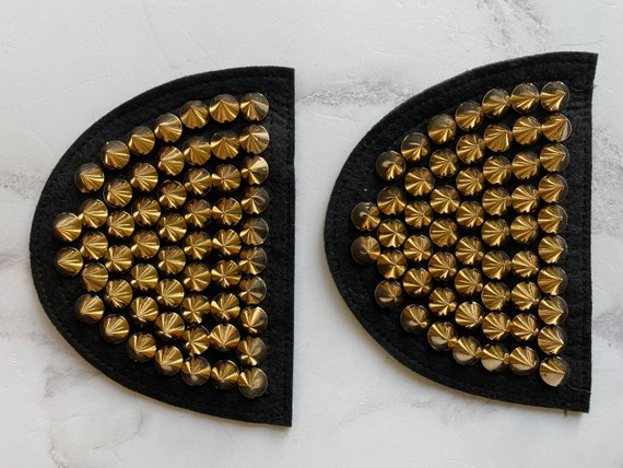90mm Gold Spike Studded Epaulettes/shoulder Pads pair | Etsy