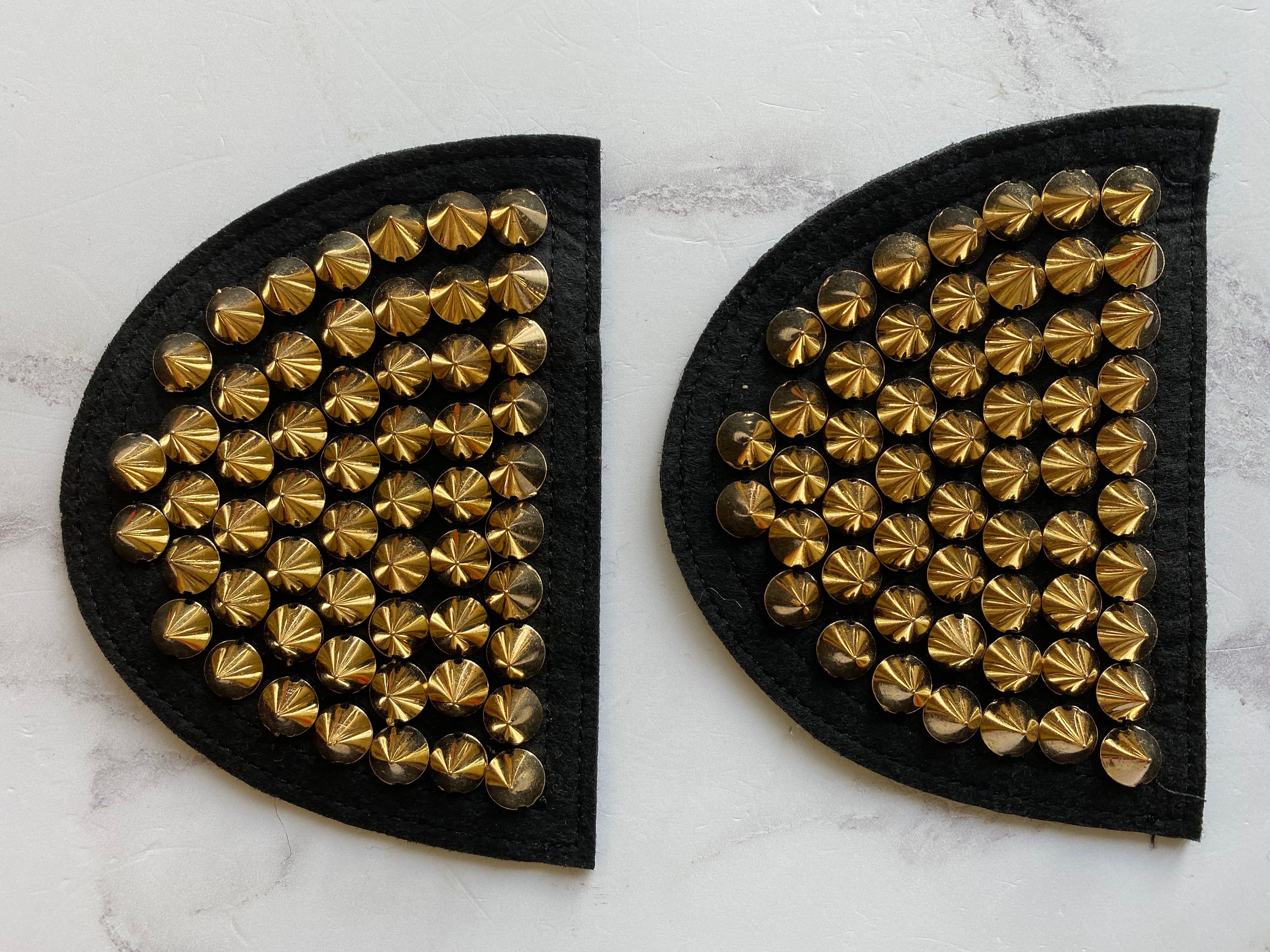 90mm Gold Spike Studded Epaulettes/shoulder Pads pair - Etsy