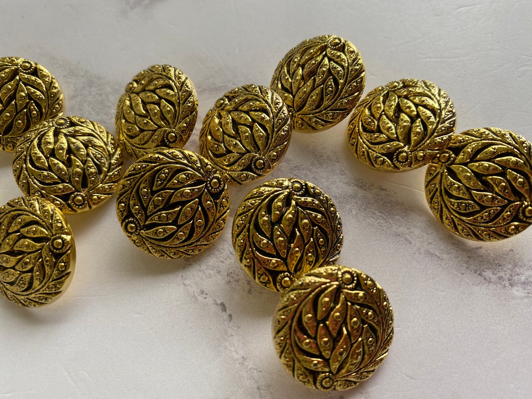 21mm Gold Leaf Button - Etsy UK