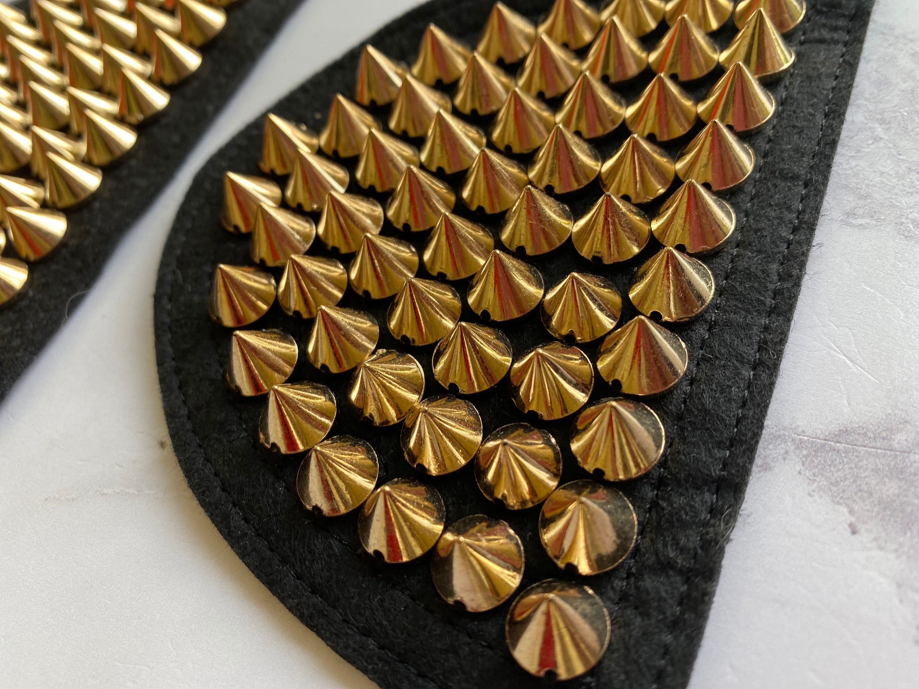 90mm Gold Spike Studded Epaulettes/shoulder Pads pair - Etsy