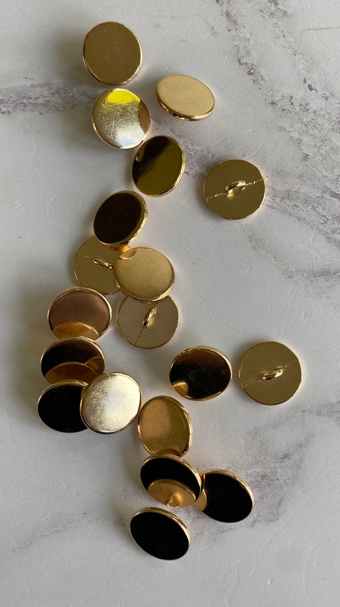 15mm Gold Metal Shank Buttons - Etsy