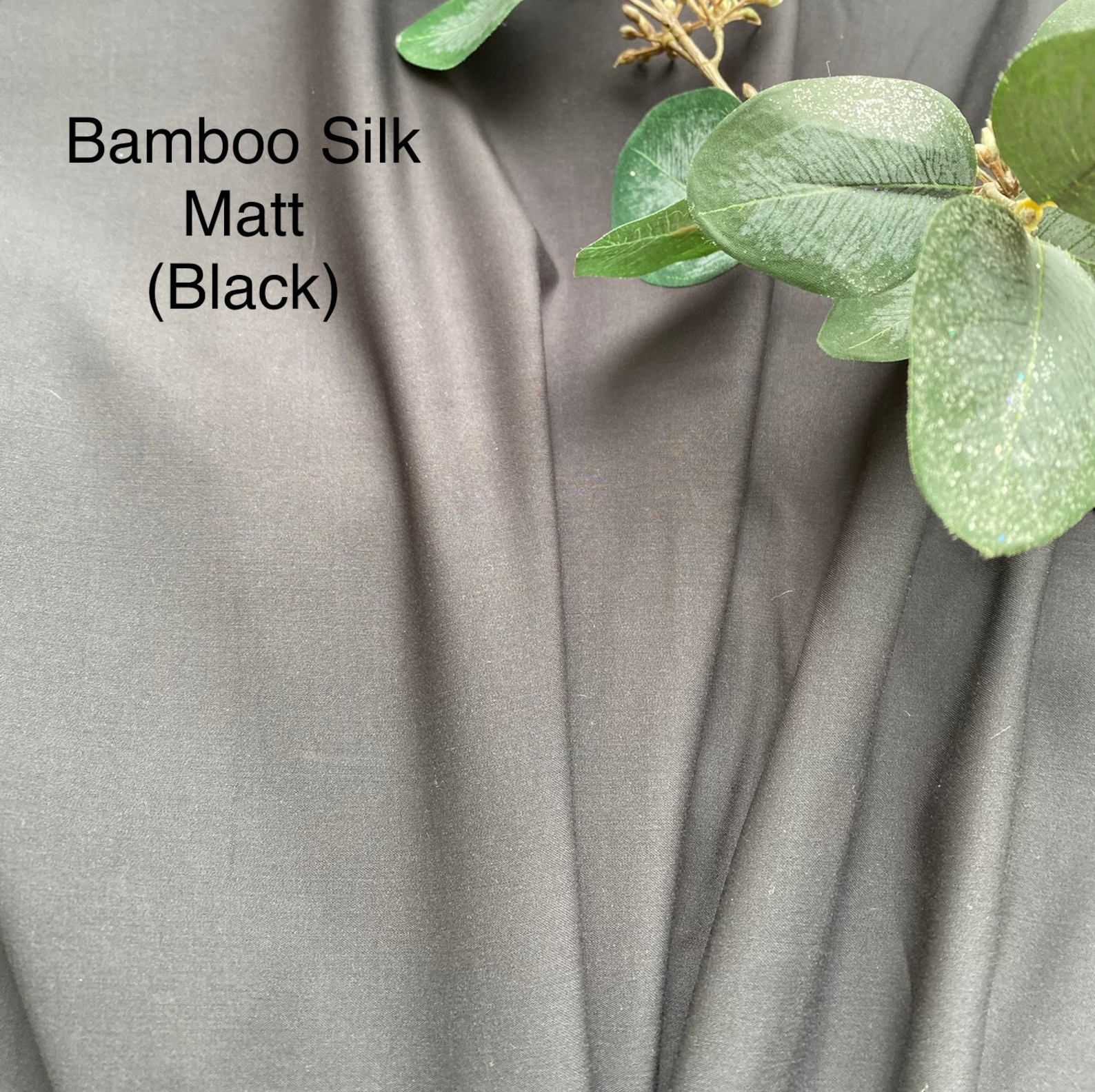 100% Organic Bamboo Silk matte 120cm Wide black/ Pearl - Etsy