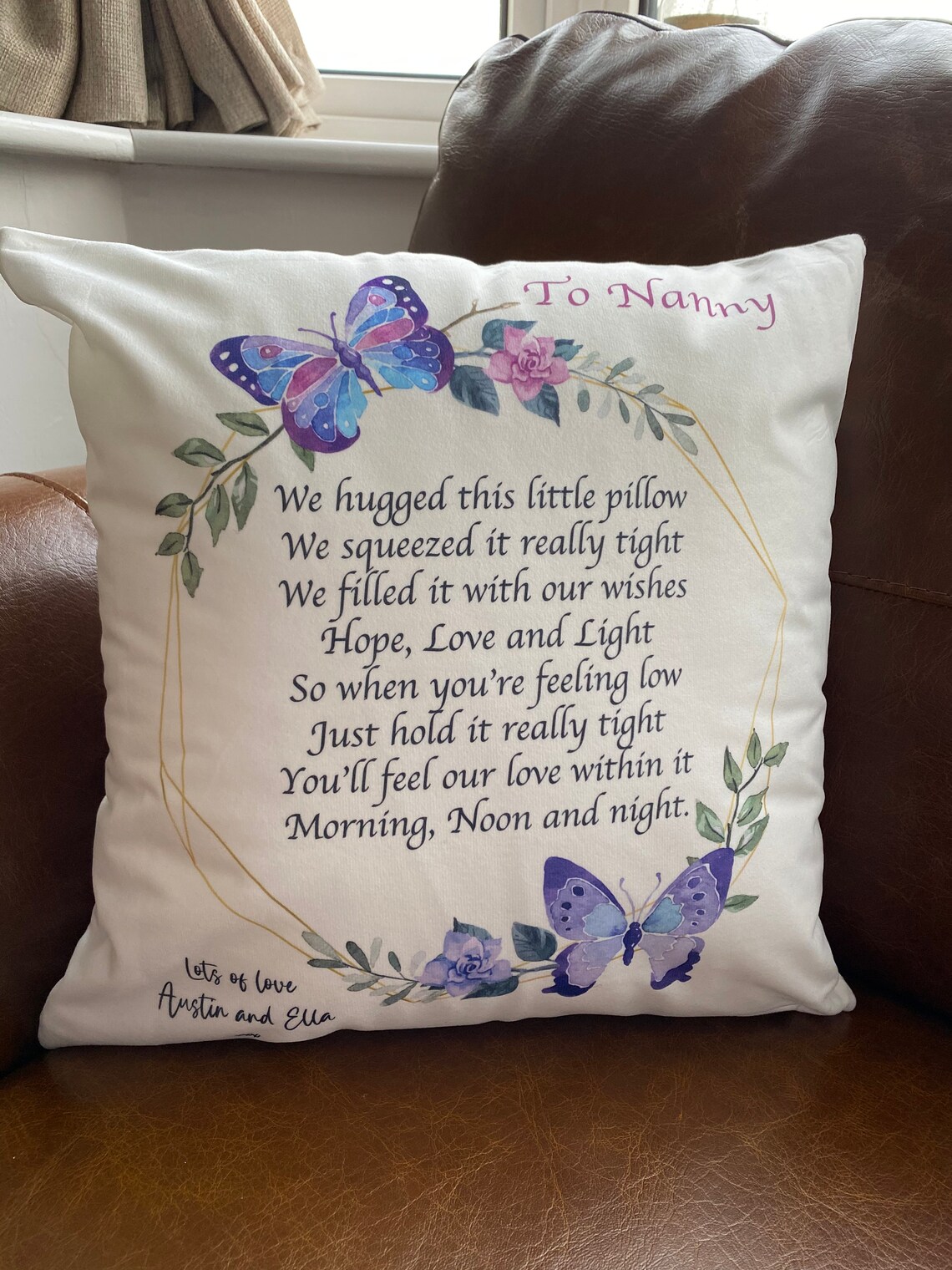 Personalised cuddle cushion gift nanny nain nan nana grandma | Etsy