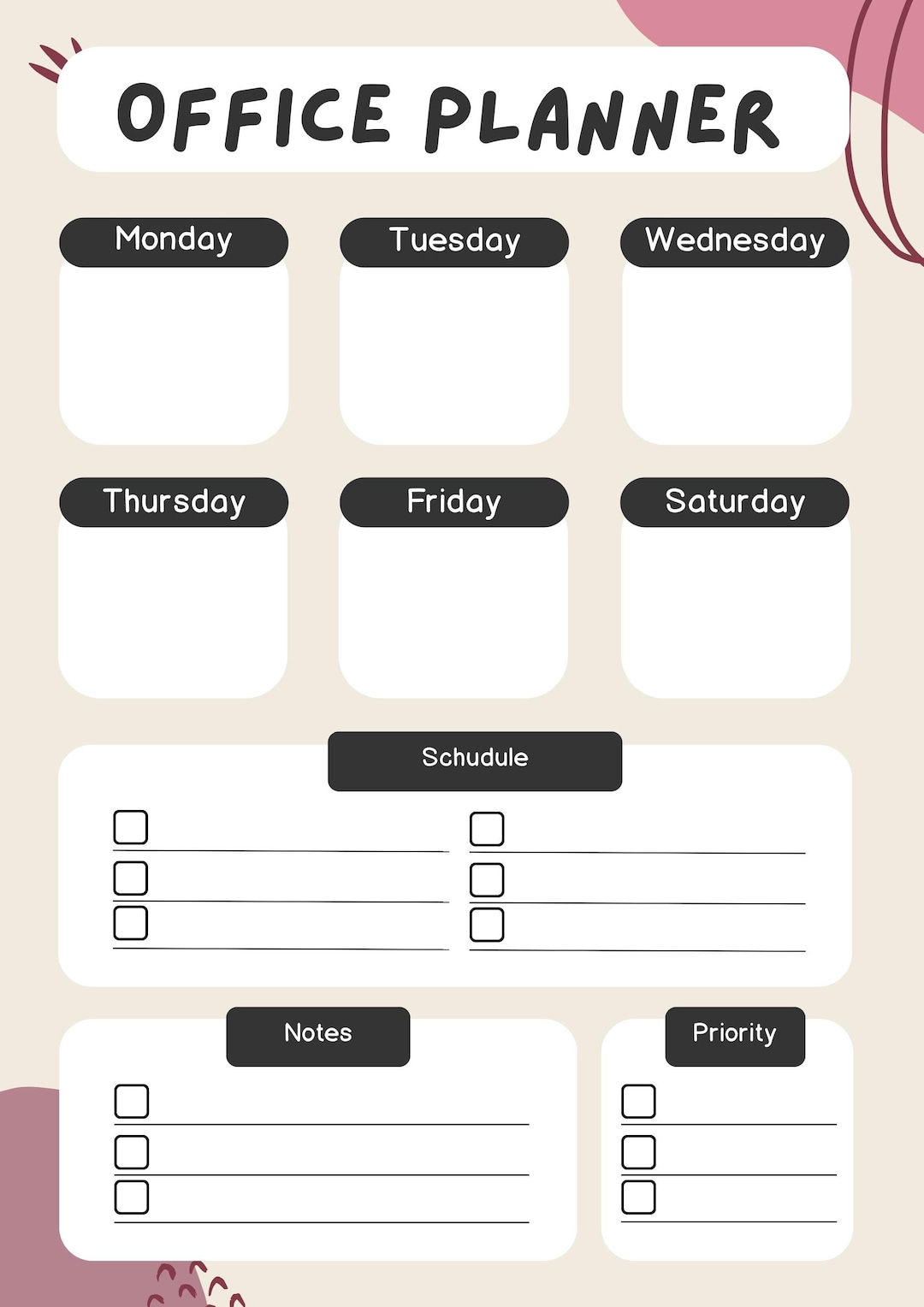 Productive Printable Office Planner Templates Organize Your - Etsy