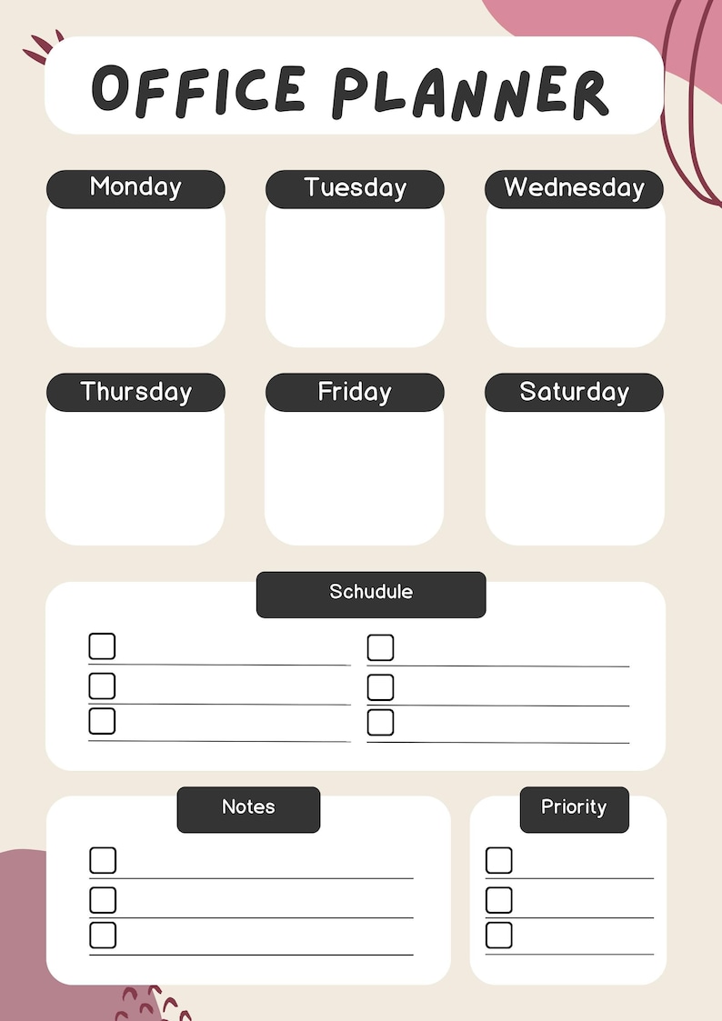 Productive Printable Office Planner Templates Organize Your - Etsy