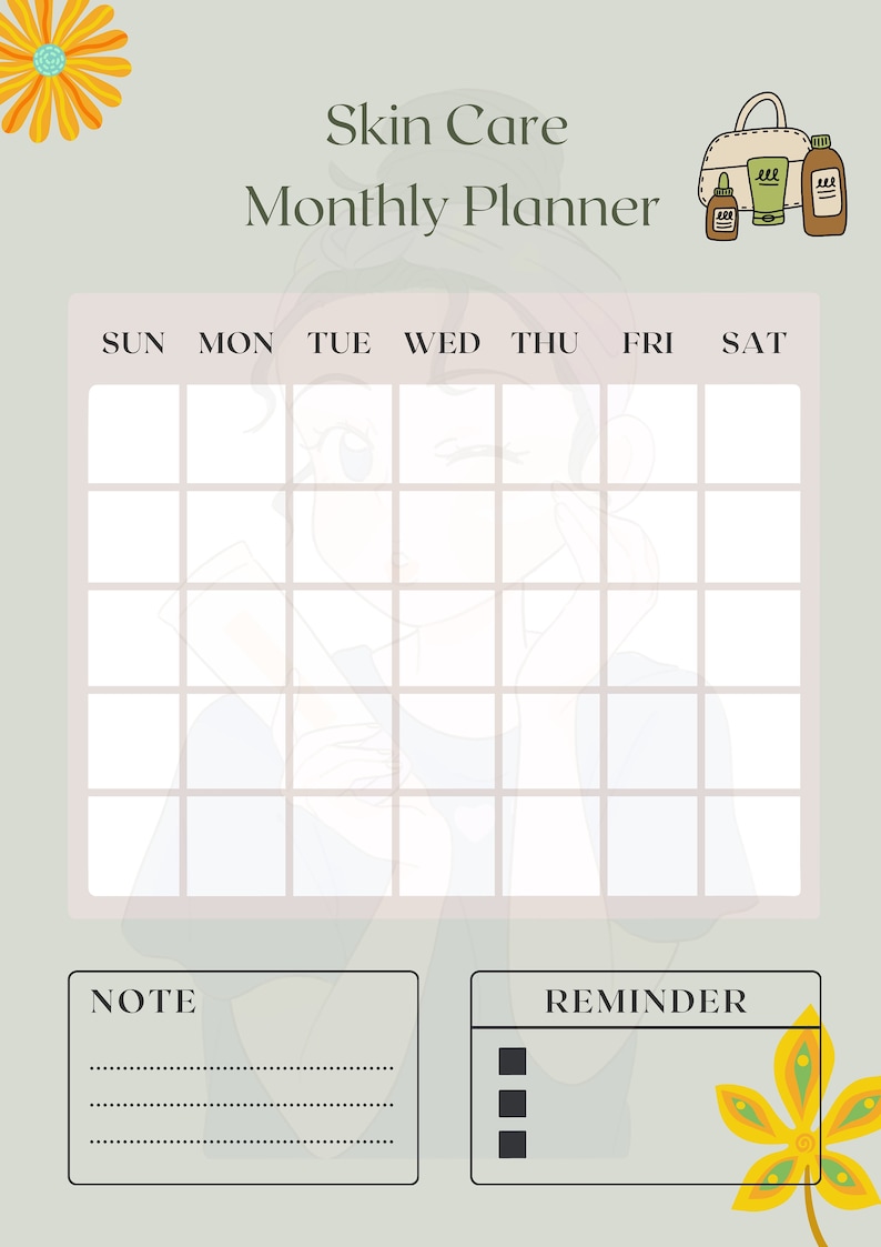 Printable Skin Care Planner, Daily Skin Care - Etsy
