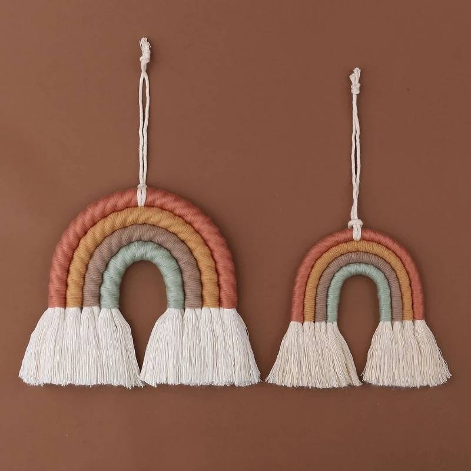 Arc en ciel macramé Décoration chambre bb enfant - Etsy France