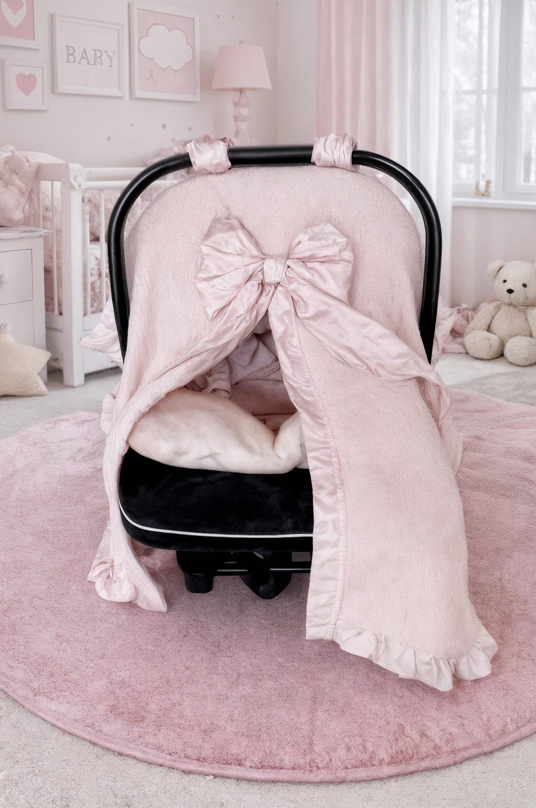 Customizable 2-piece Baby Woven Cotton Stroller Blanket Cover and ...