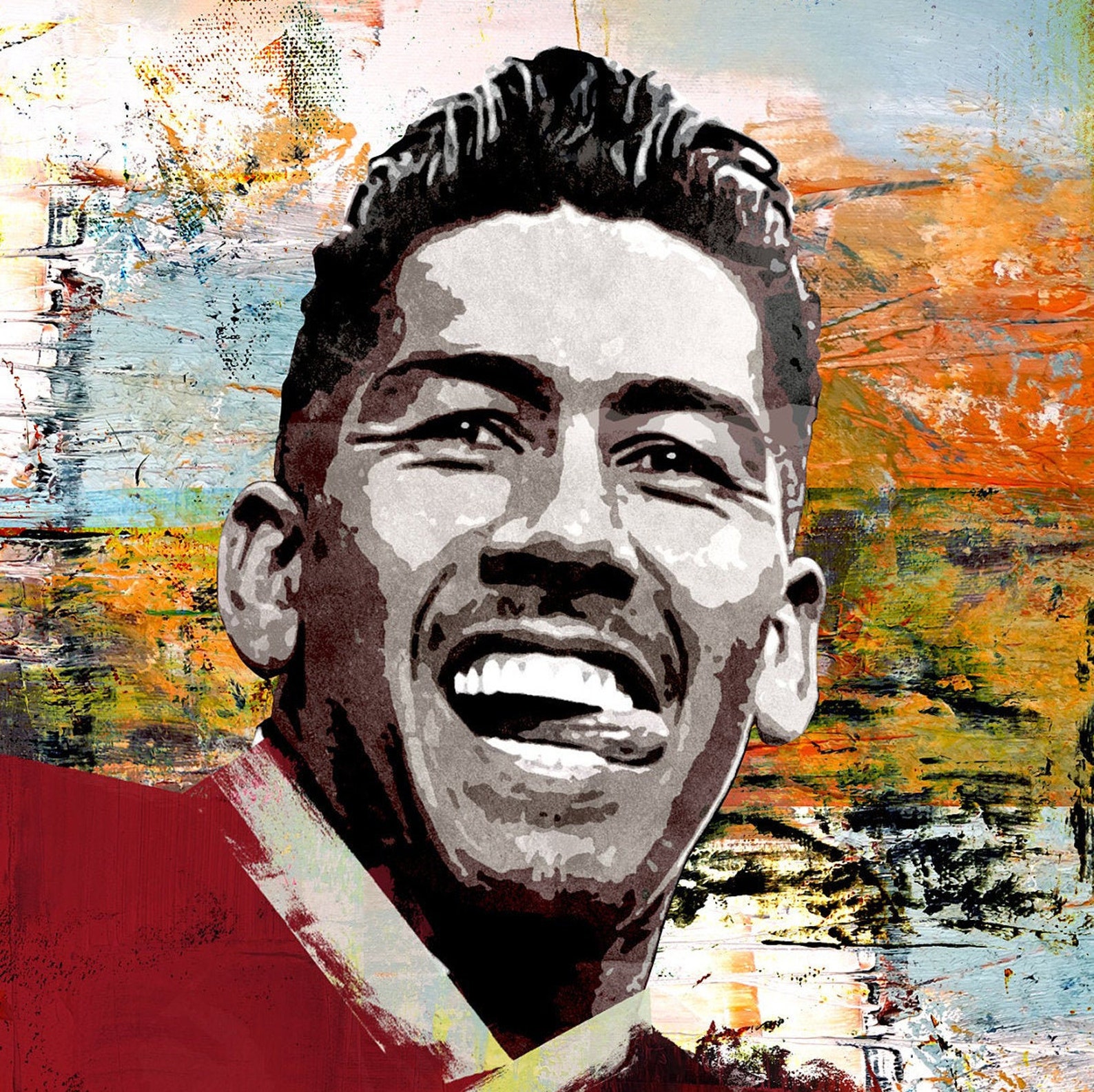 Roberto Firmino Brazilian & Liverpool Footballer Abstract Wall Print ...
