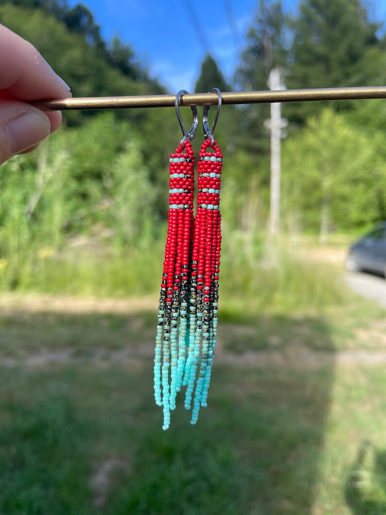 Barrel Tassel Mini Fringe Earrings - Etsy