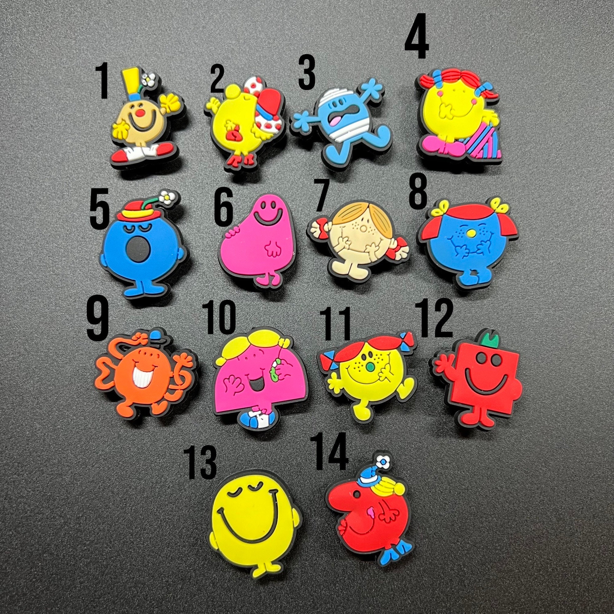 Little Miss and Mr. Men PVC Rubber Croc Shoes Charms - Etsy