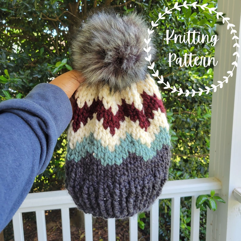 Beginner Knitting Pattern Garner Beanie Colorwork Beanie Pattern - Etsy