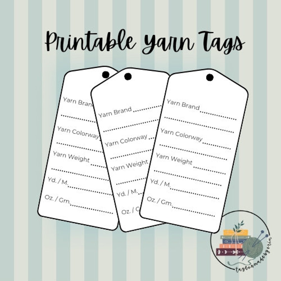 Instant Download Printable Organizational Yarn Tags | Printable Yarn ...