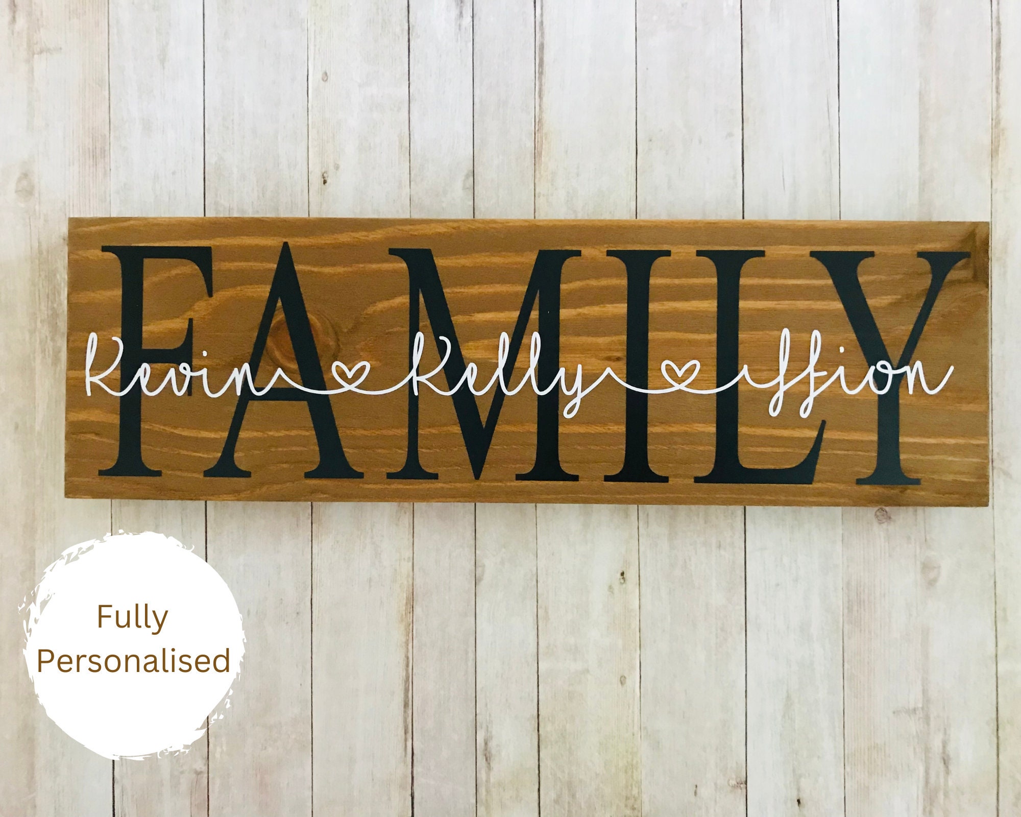 Wooden Family Sign Oak Wooden Sign Rustic Farmhouse Family - Etsy