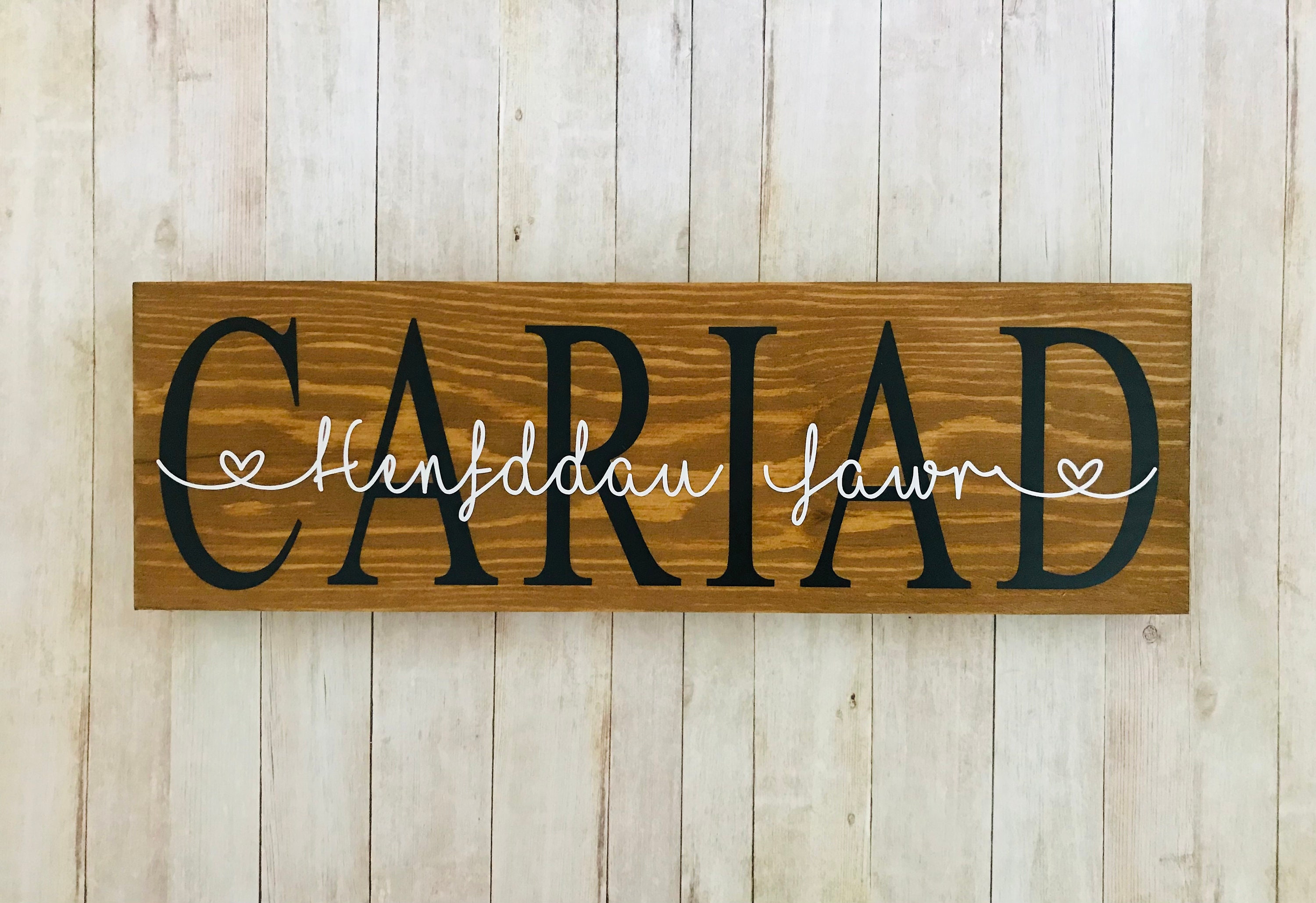 Welsh Cariad Wooden Sign Santes Dwynwen Gifts - Etsy