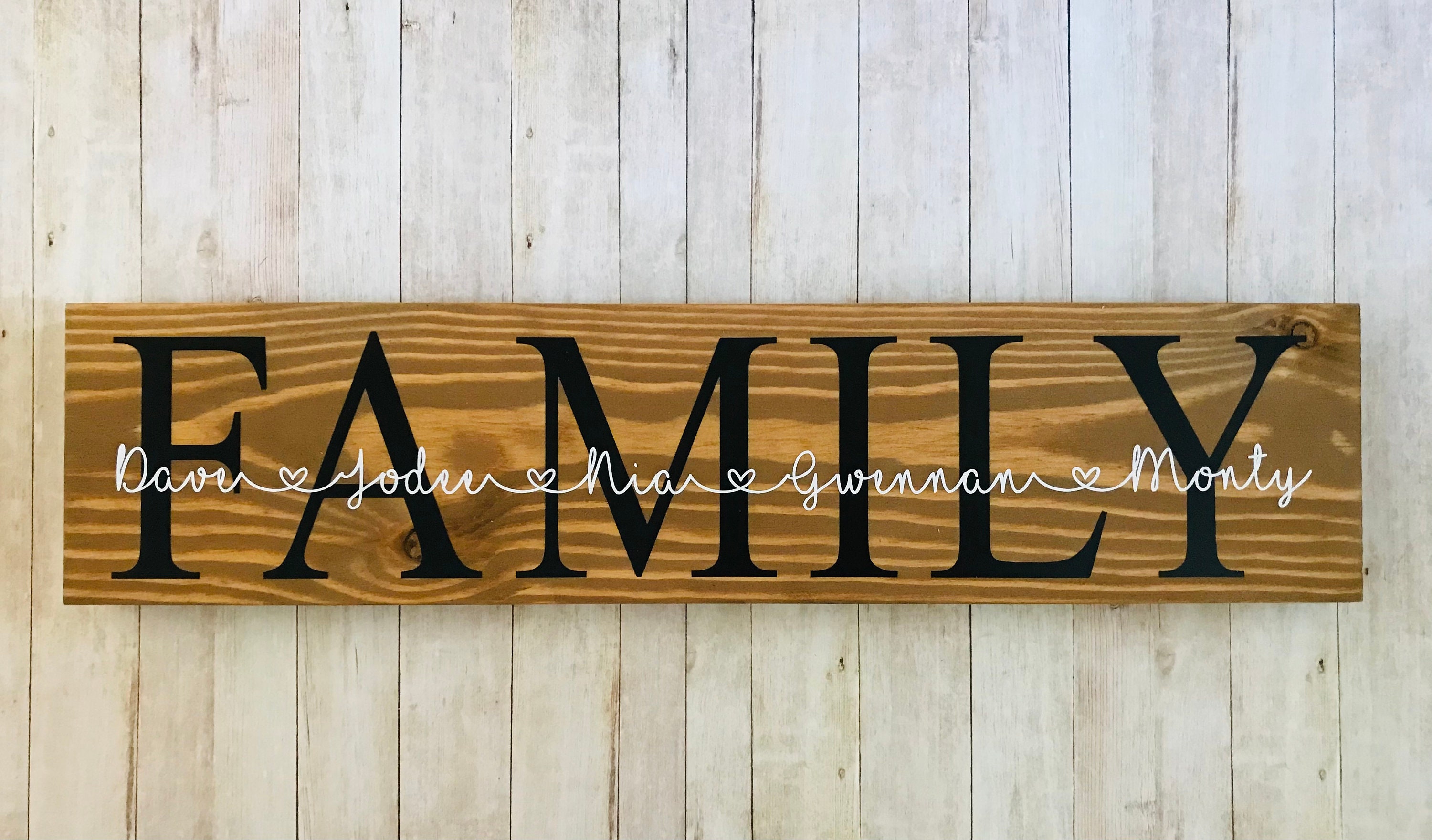Wooden Family Sign Oak Wooden Sign Rustic Farmhouse Family - Etsy