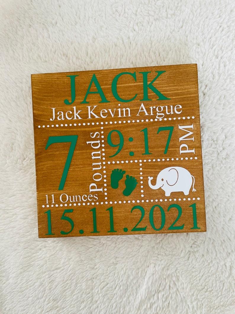 Baby Birth Stats Wooden Block Personalised Newborn Keepsake - Etsy