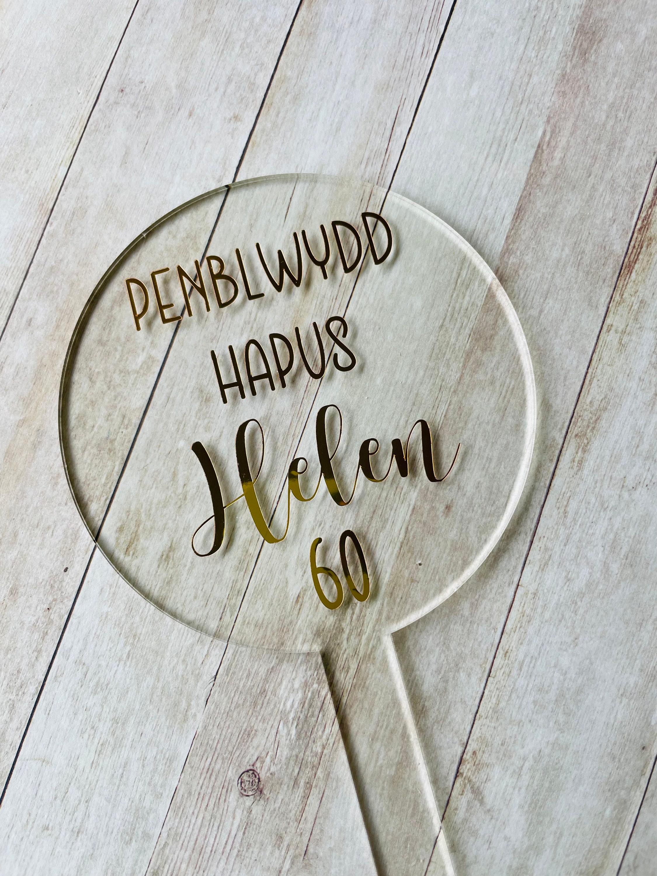 Penblwydd Hapus Cake Topper, Personalised Acrylic Cake Topper, Welsh ... Penblwydd Hapus Cake Topper, Personalised Acrylic Cake Topper, Welsh ...