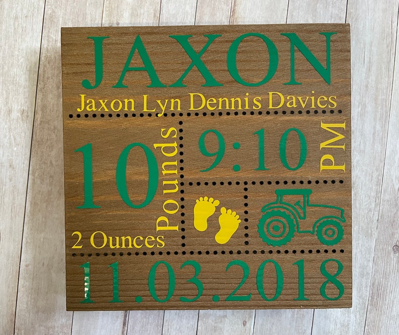 Baby Birth Stats Wooden Block Personalised Newborn Keepsake - Etsy